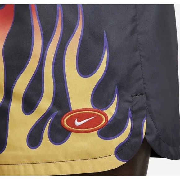 Nike | Shorts | Nike Sportswear Flames Fire Shorts Black Red Yellow ...